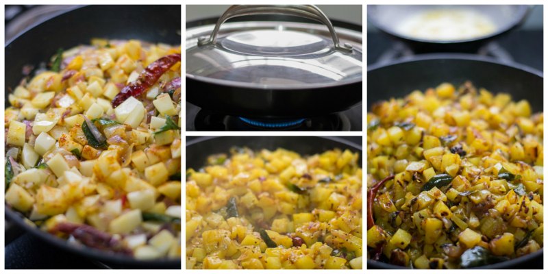 Roasted Potato Poriyal Recipe, Potato Poriyal Fry, Urulai Poriyal Recipe