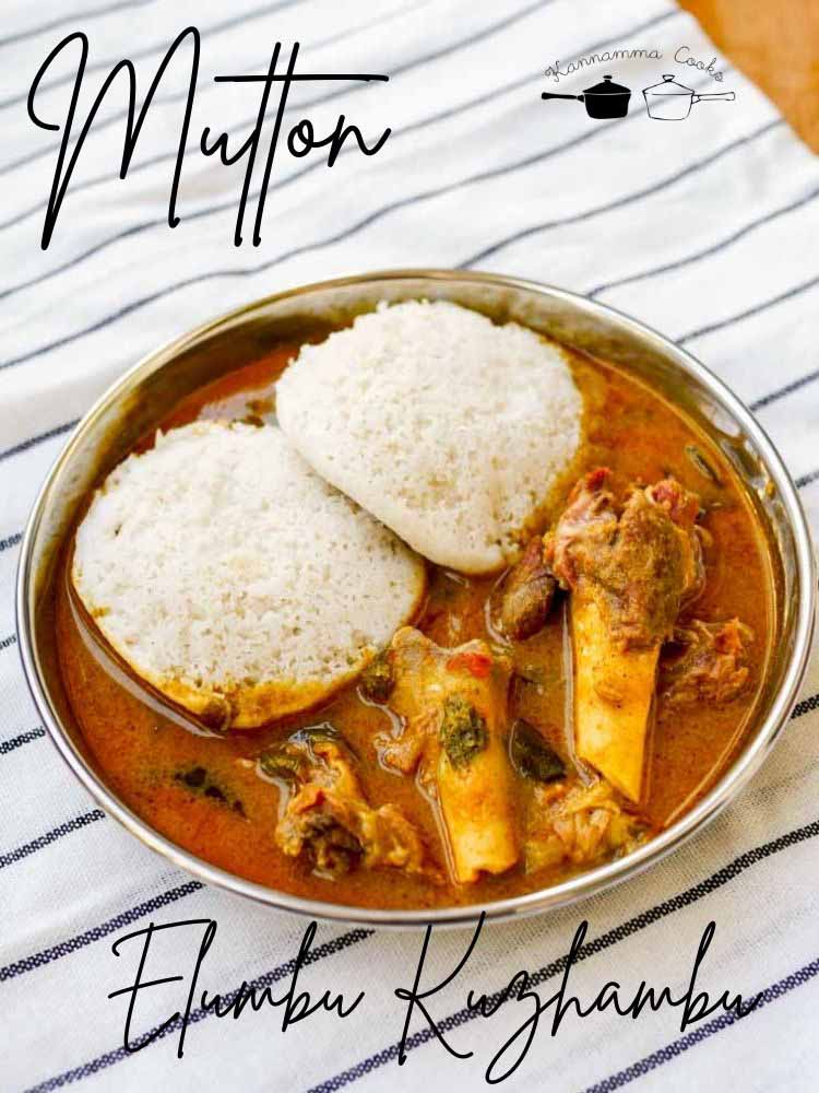 Mutton Elumbu Kuzhambu. Mutton bone soup