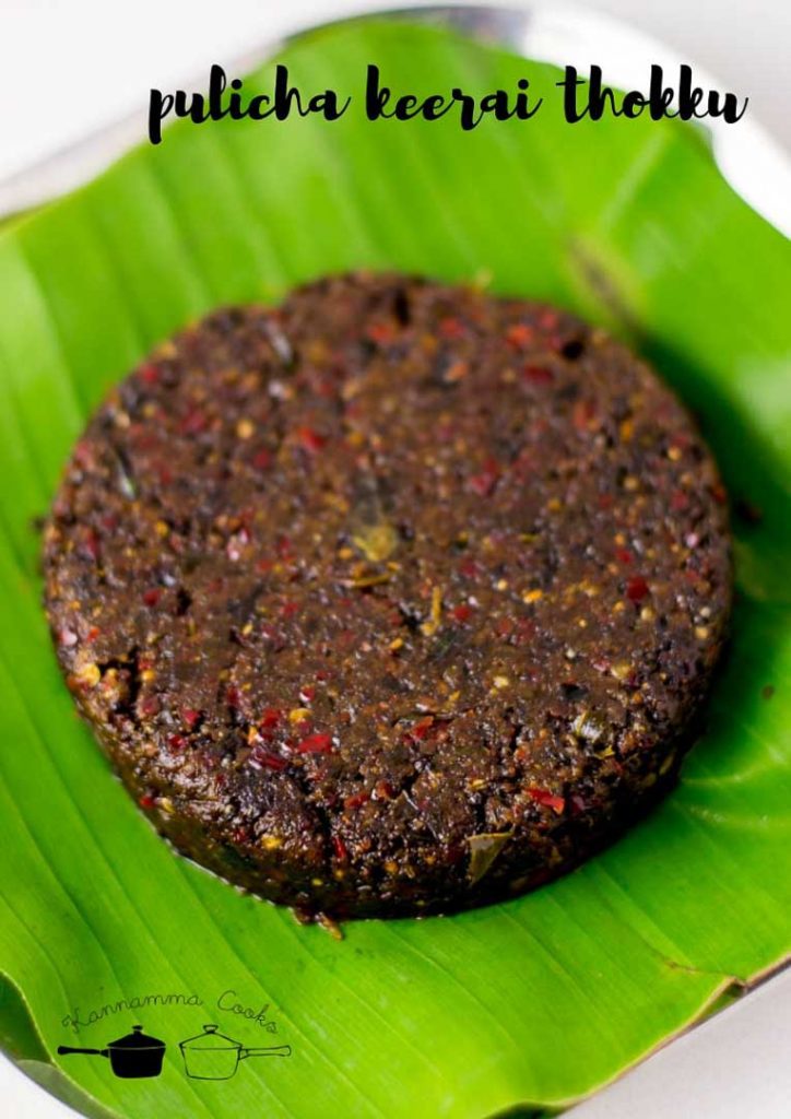 Pulicha Keerai Thokku, Gongura Thokku Recipe - Kannamma Cooks